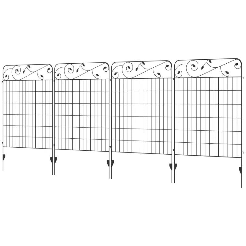 4 Pack Steel Foldable Fence Trellis Panel Animal Barrier – Melrose Home ...